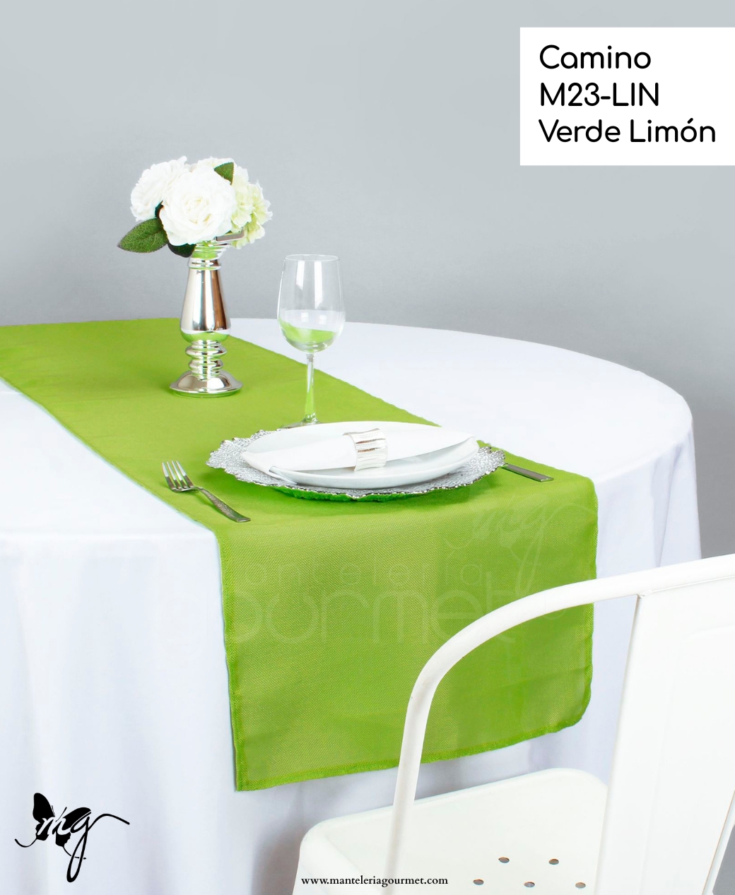 Camino M23-LIN Verde Limón – Mantelería Gourmet®