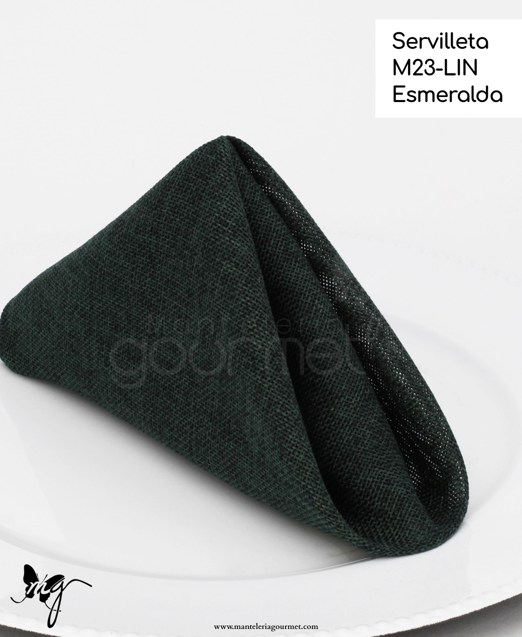 Servilleta M23-LIN Verde Esmeralda – Mantelería Gourmet®
