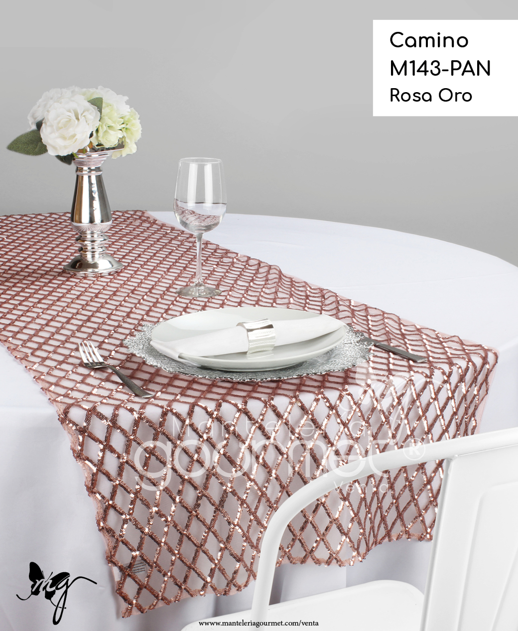 Camino M143-PAN Rosa Oro – Mantelería Gourmet®