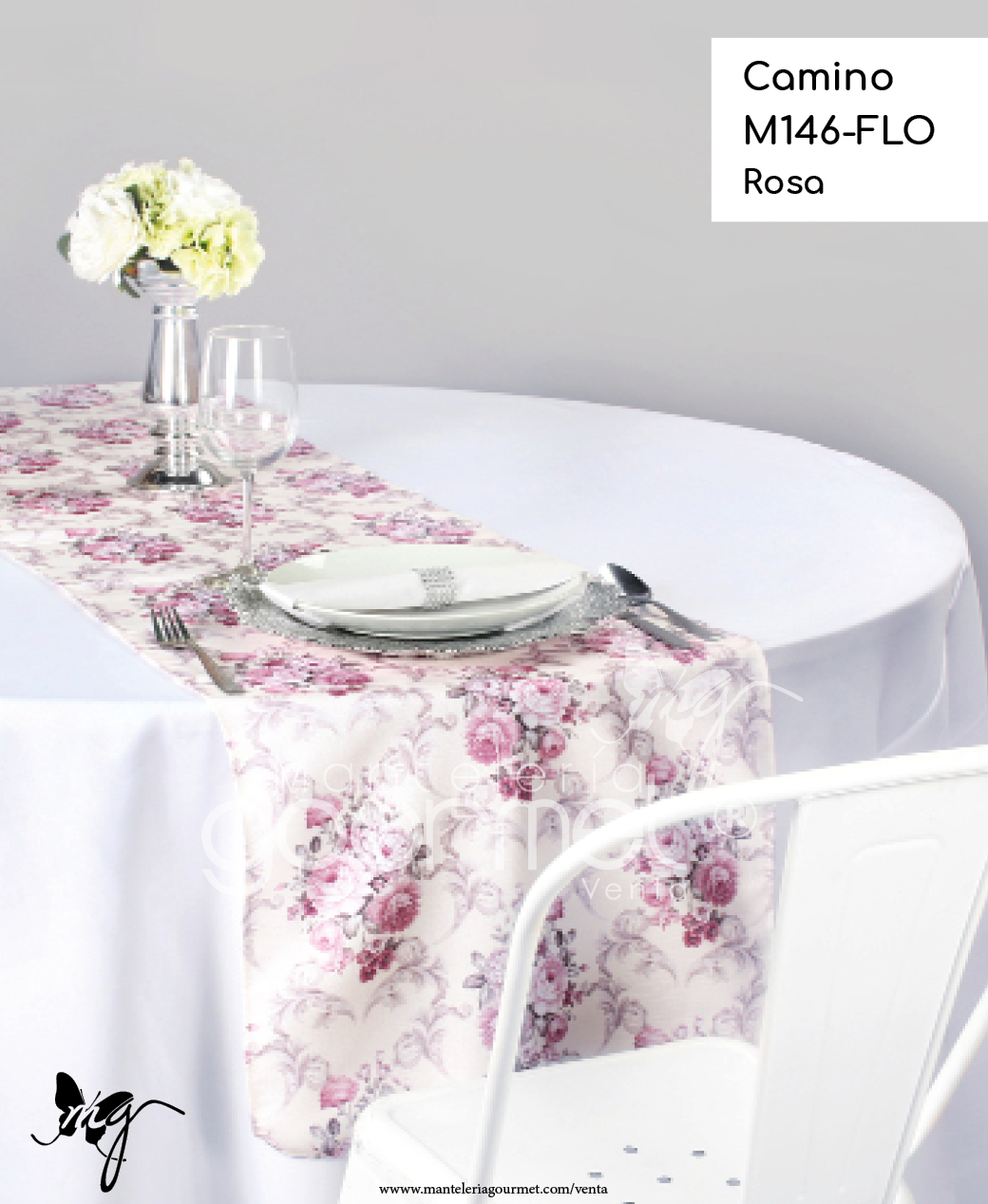 Camino M146-FLO Rosa – Mantelería Gourmet®
