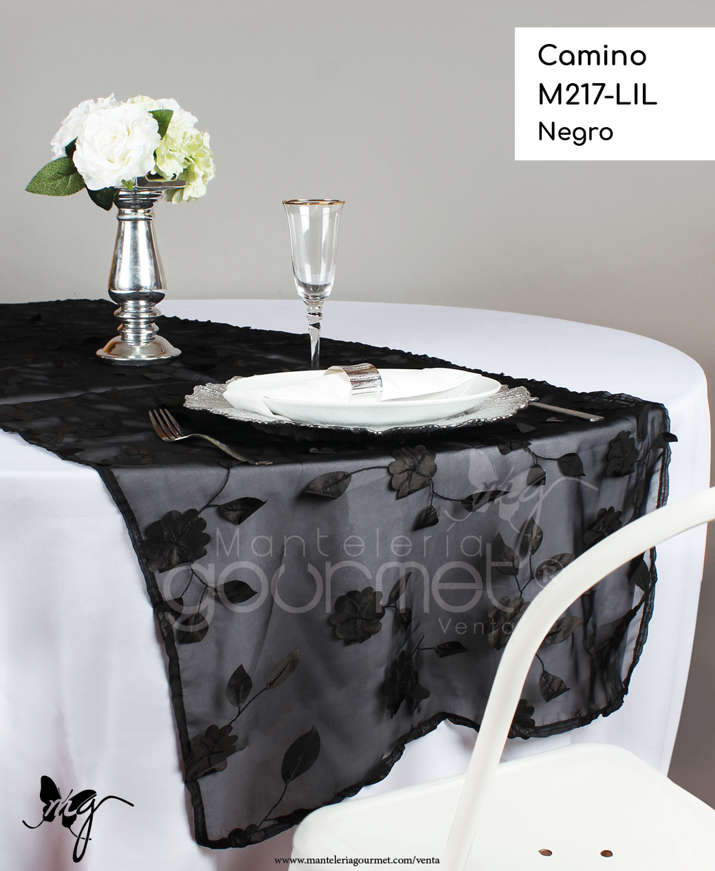 Camino M217-LIL Negro – Mantelería Gourmet®