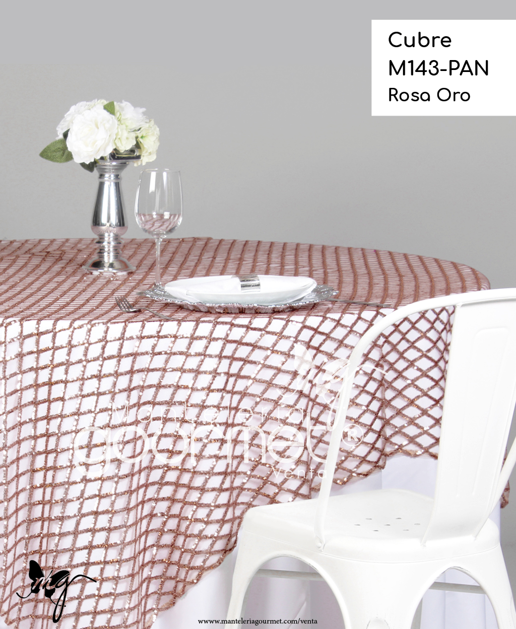 Cubre M143-PAN Rosa Oro – Mantelería Gourmet®