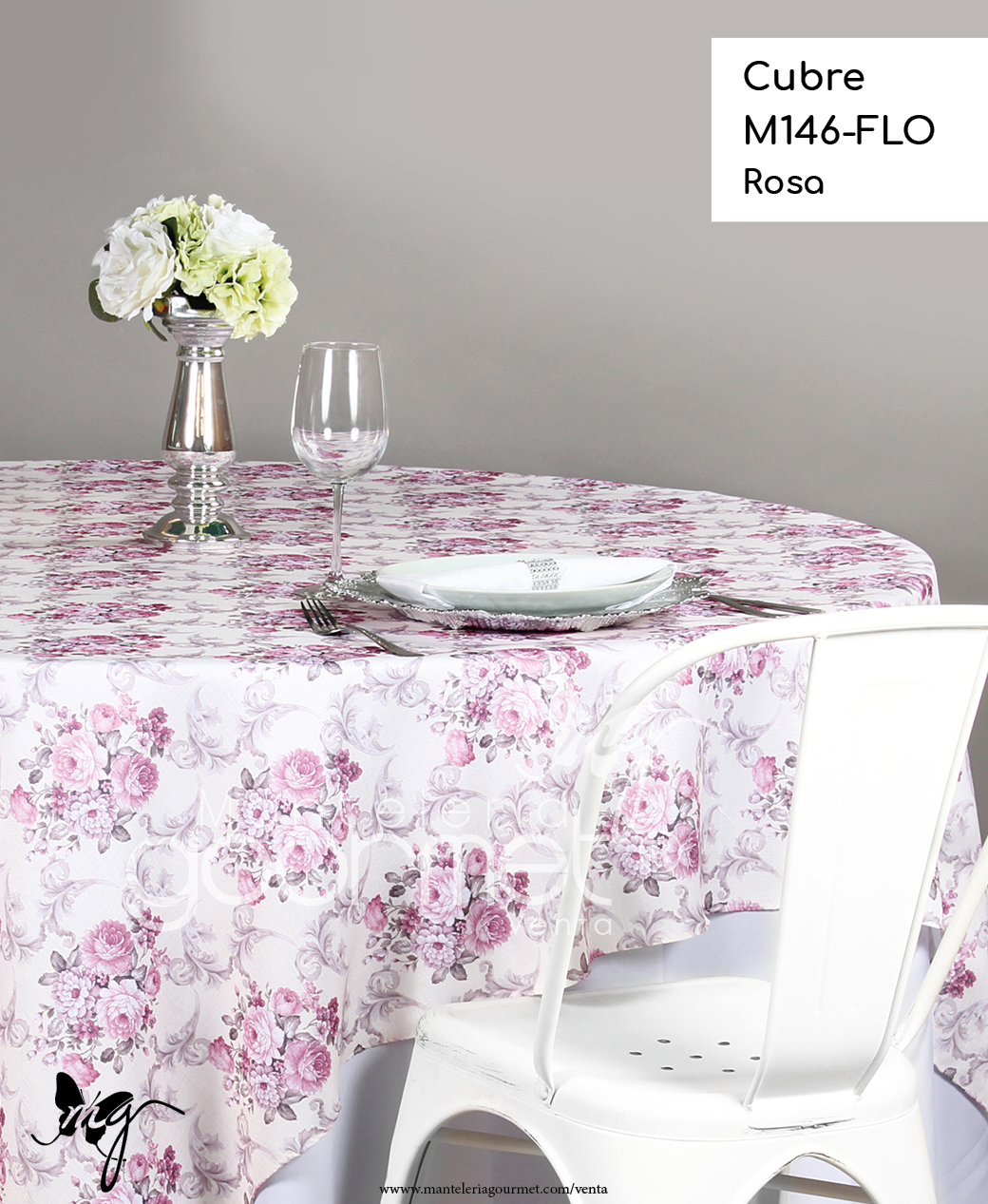 Cubre M146-FLO Rosa – Mantelería Gourmet®