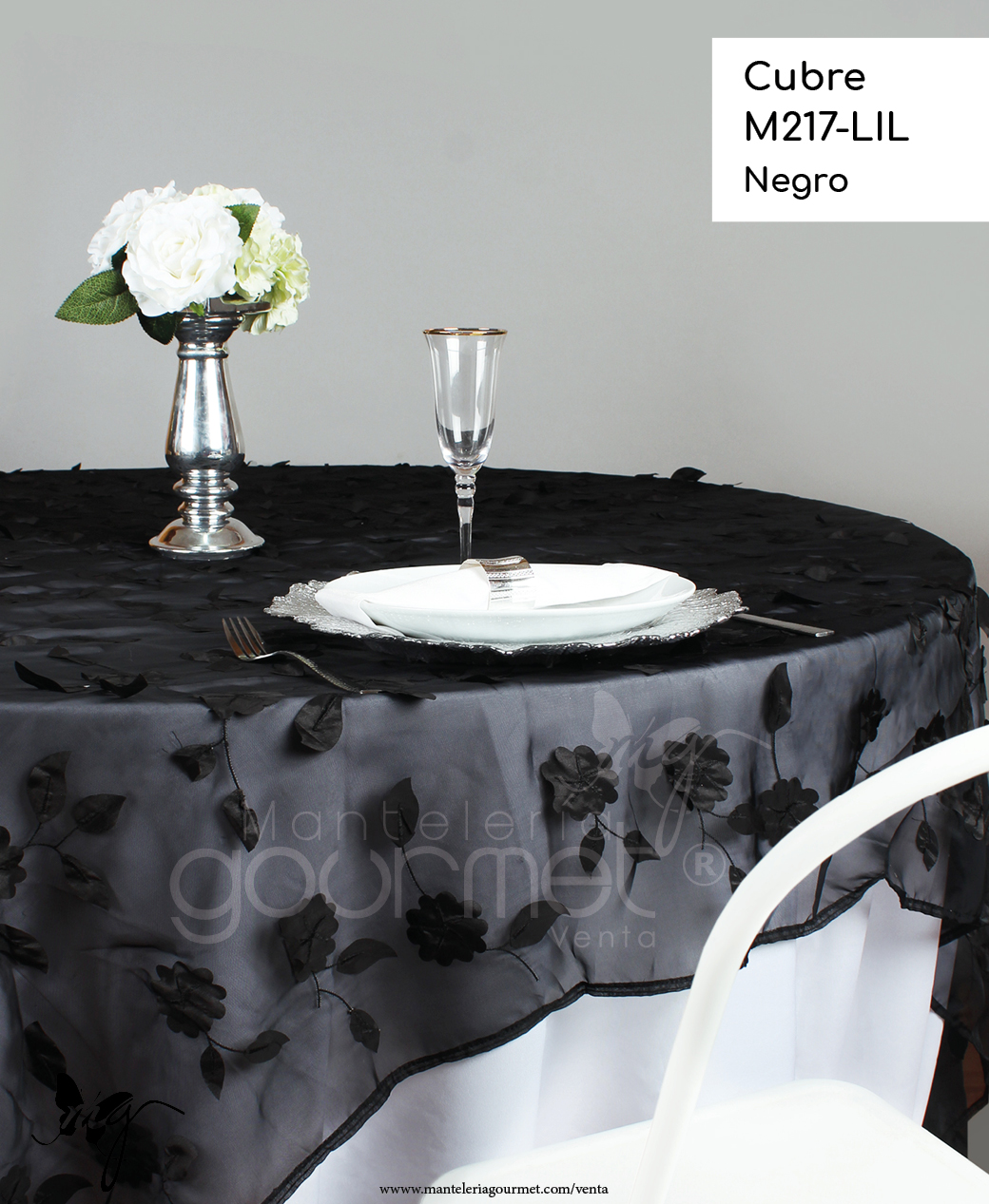 Cubre M217-LIL Negro – Mantelería Gourmet®