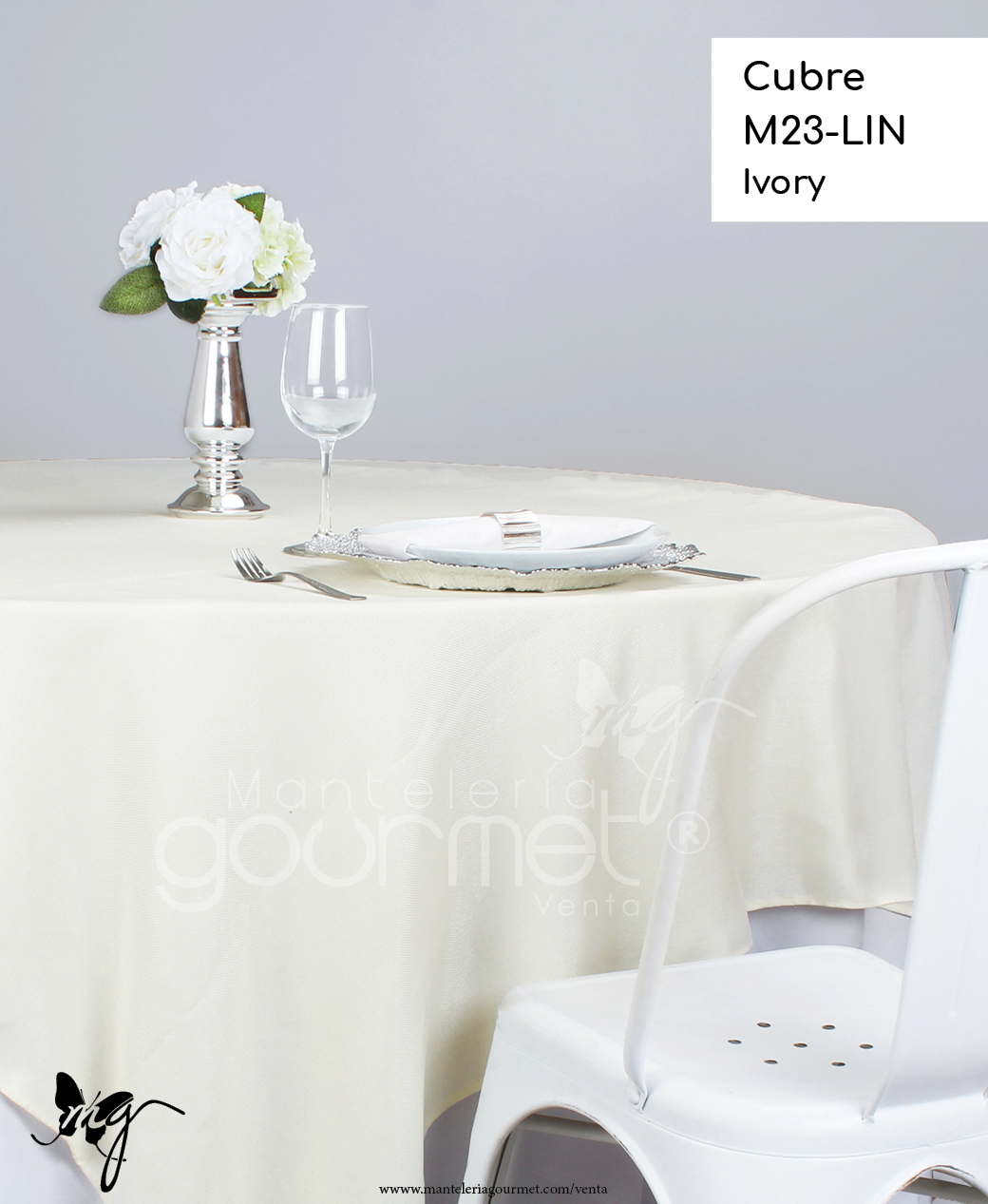 Cubre M23-LIN Ivory – Mantelería Gourmet®