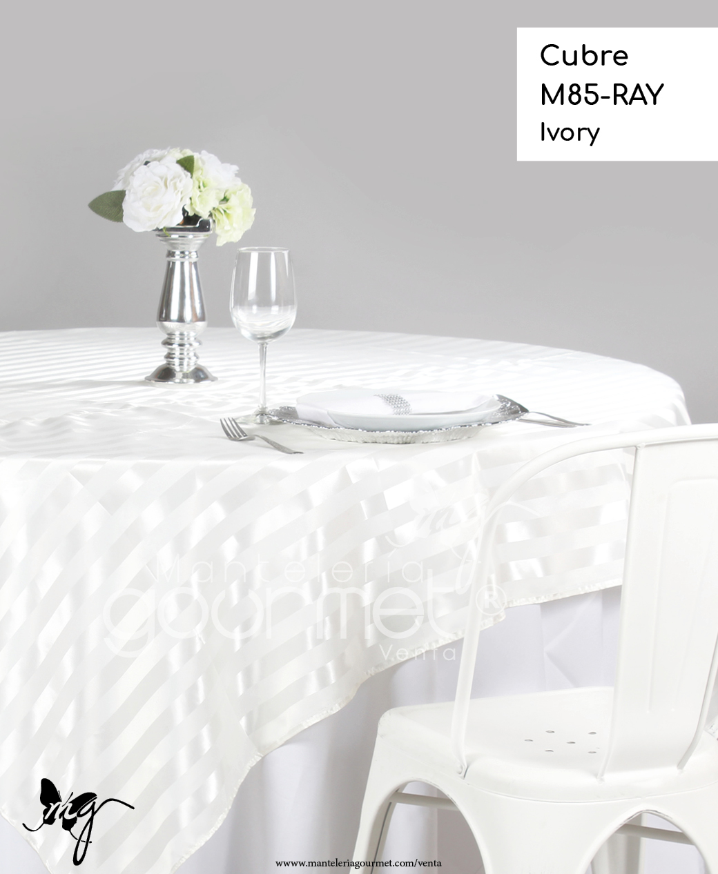 Cubre M85-RAY Ivory – Mantelería Gourmet®