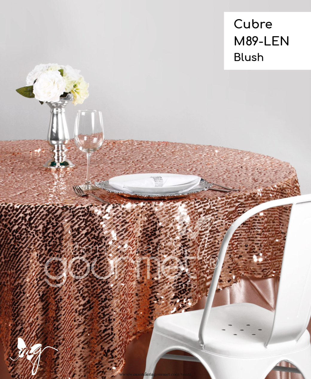 Cubre M89-LEN Blush – Mantelería Gourmet®