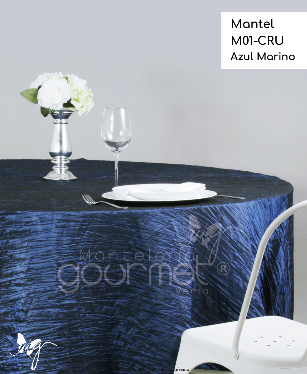 Mantel M01-CRU Azul Marino – Mantelería Gourmet®