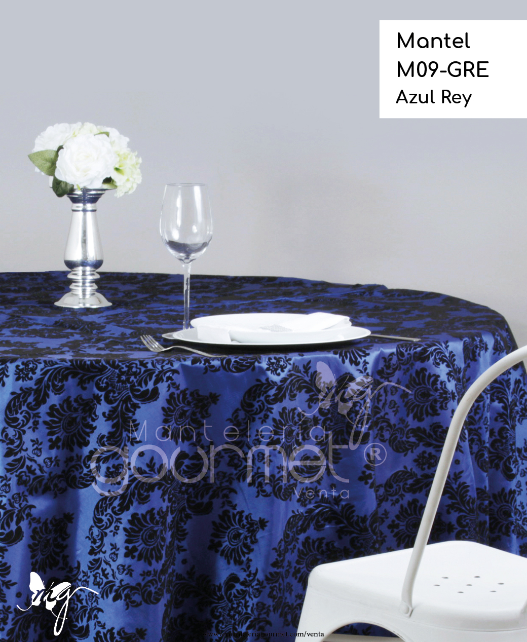 Mantel M09-GRE Azul Rey – Mantelería Gourmet®