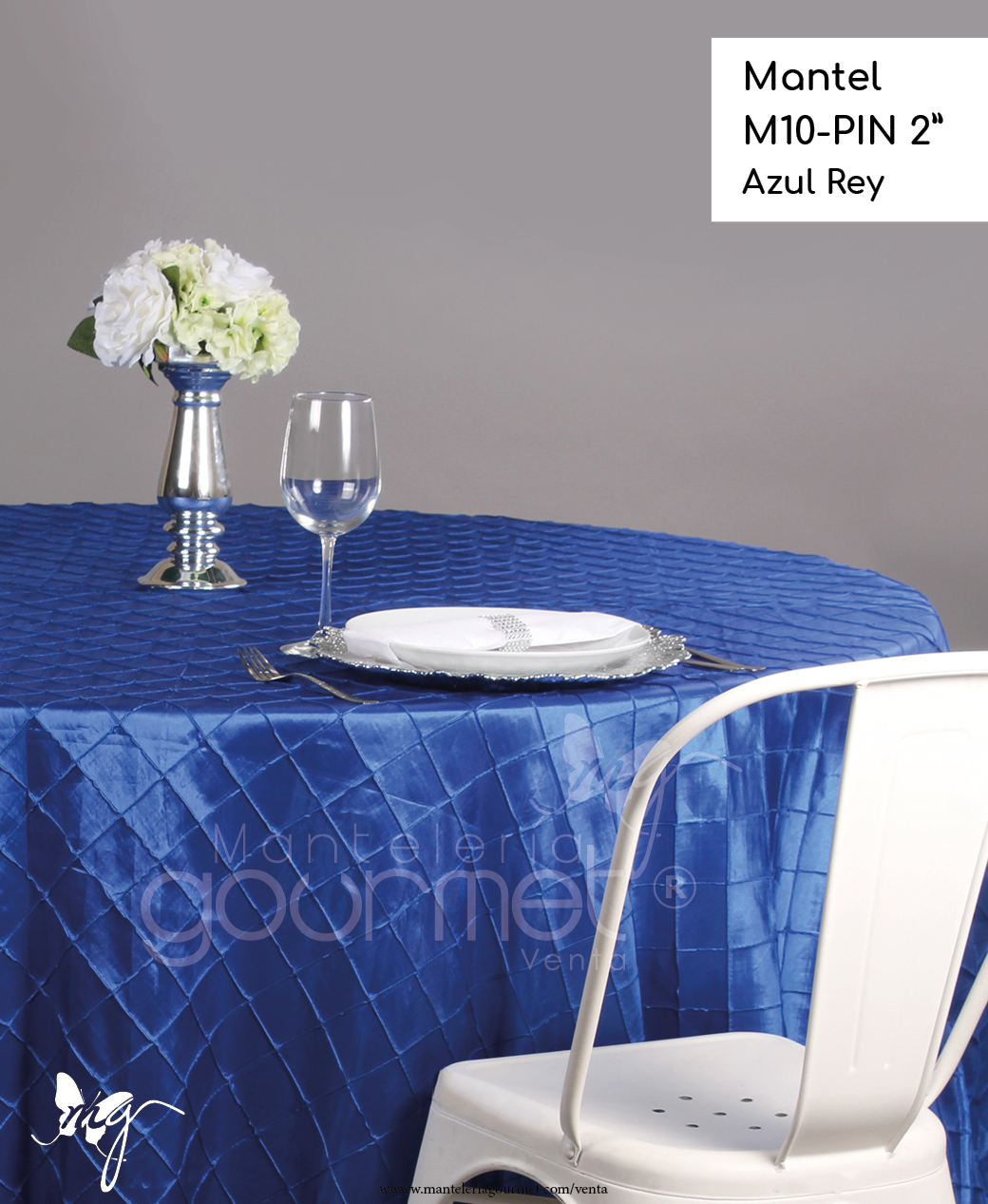 Mantel M10-PIN 2″ Azul Rey – Mantelería Gourmet®