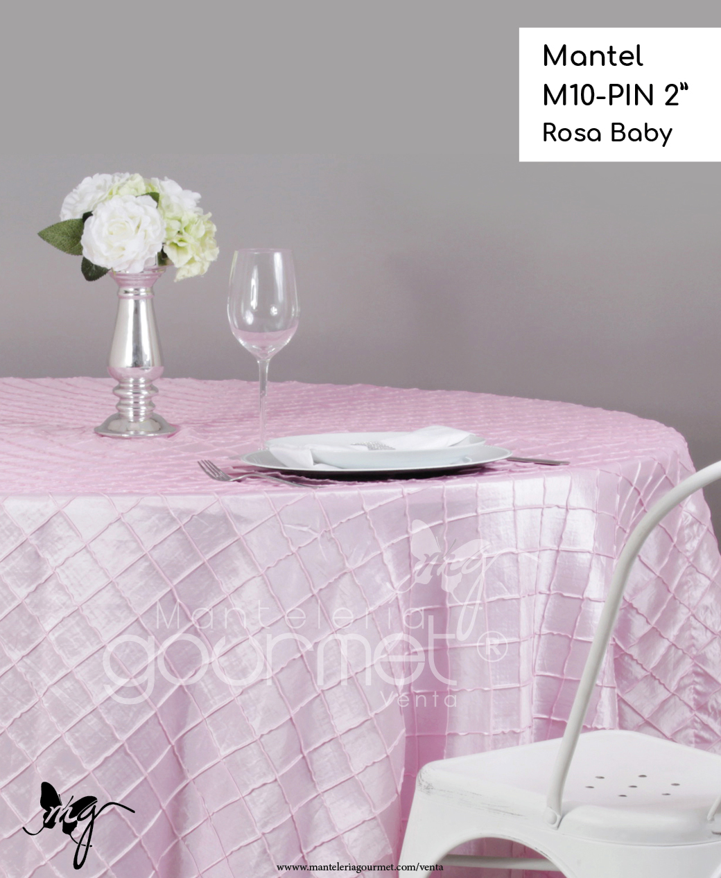 Mantel M10-PIN 2″ Rosa Baby – Mantelería Gourmet®