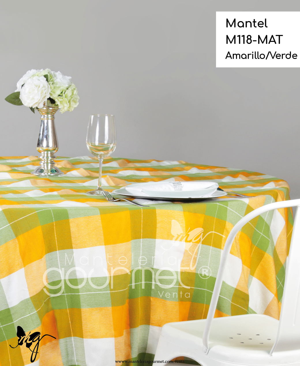 Mantel M118-MAT Amarillo/Verde – Mantelería Gourmet®