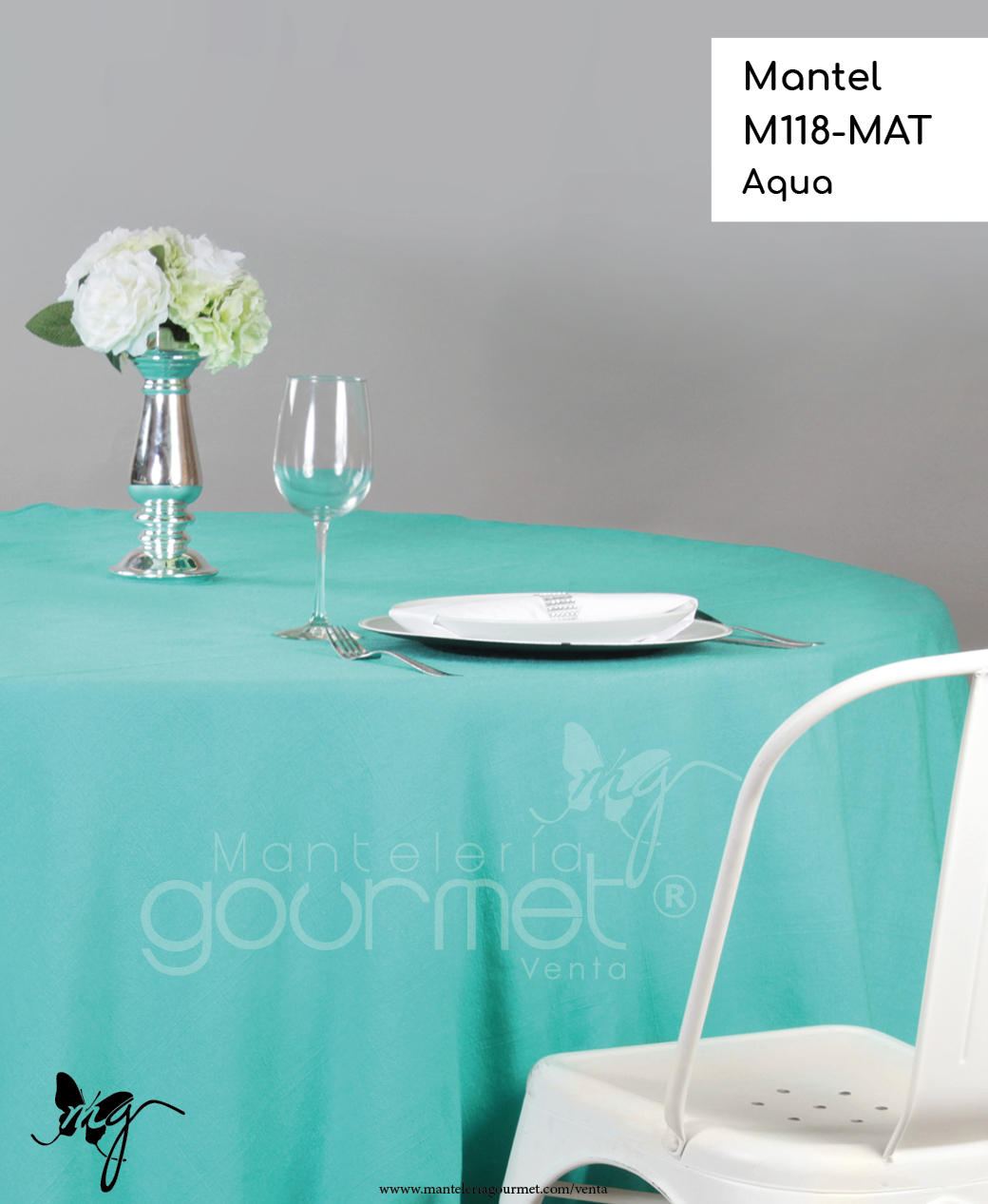 Mantel M118-MAT Aqua – Mantelería Gourmet®
