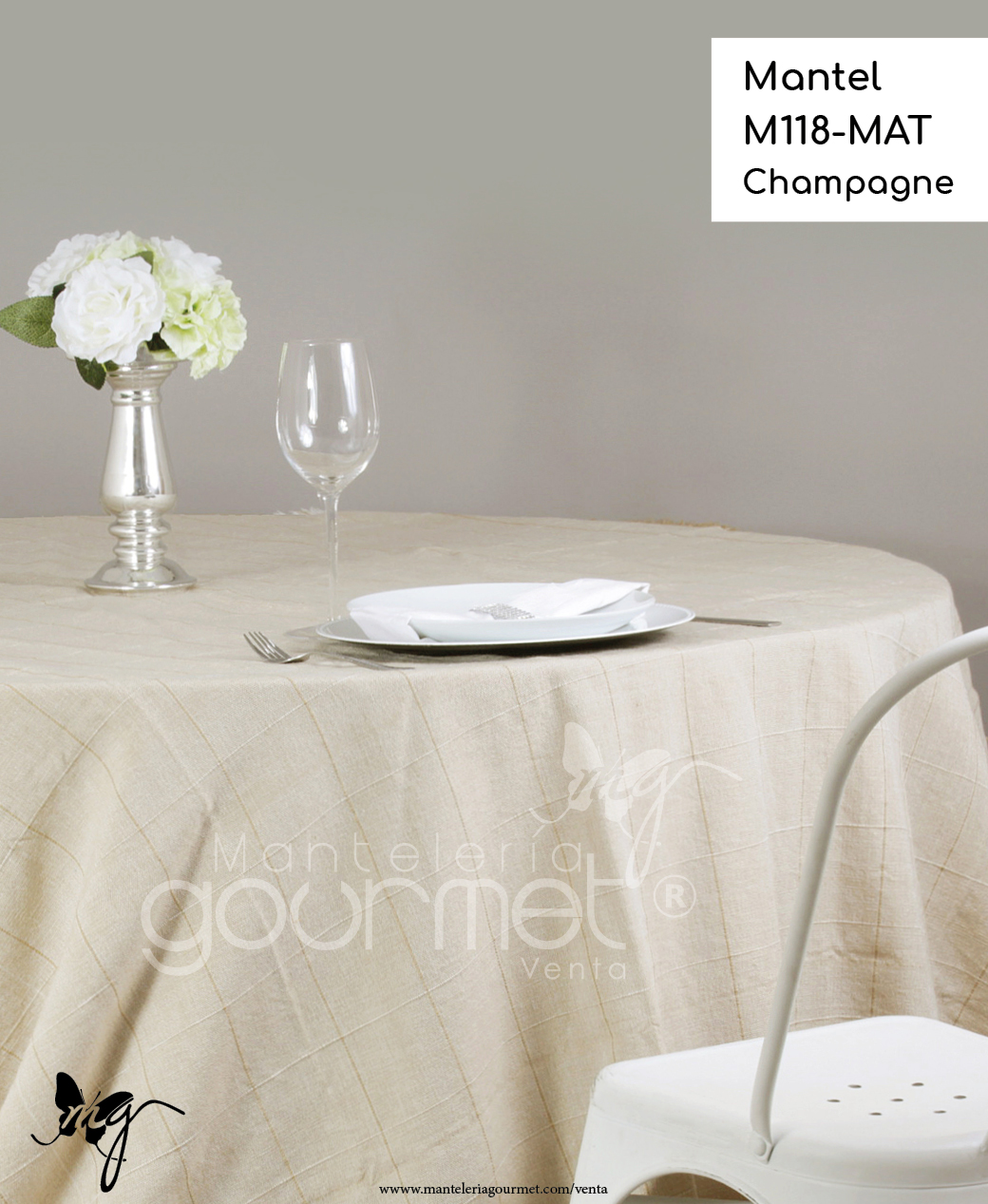 Mantel M118-MAT Champagne – Mantelería Gourmet®