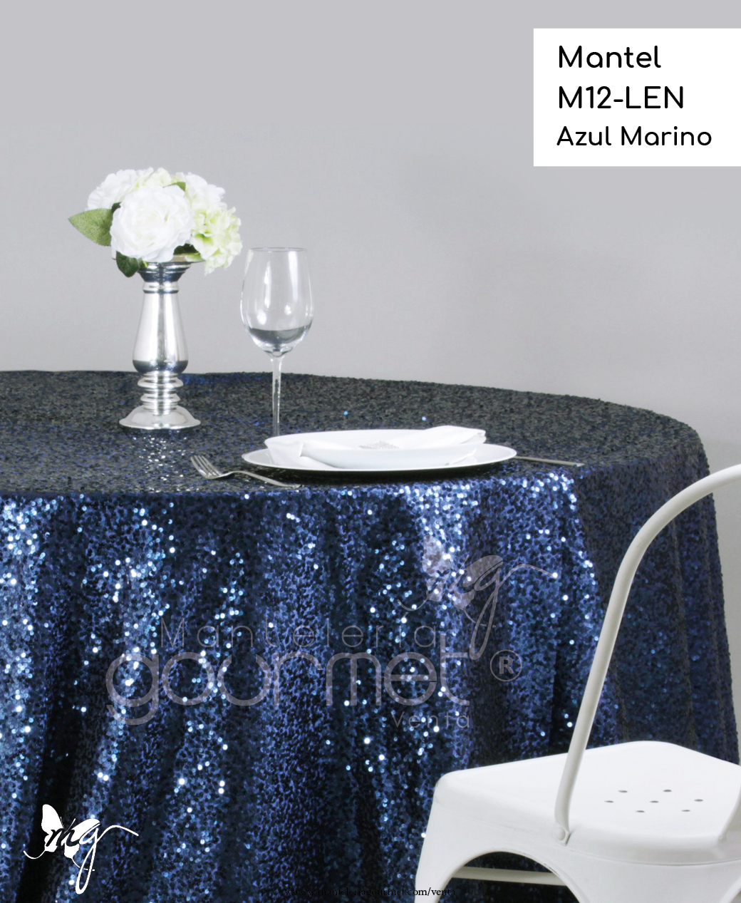 Mantel M12-LEN Azul Marino – Mantelería Gourmet®