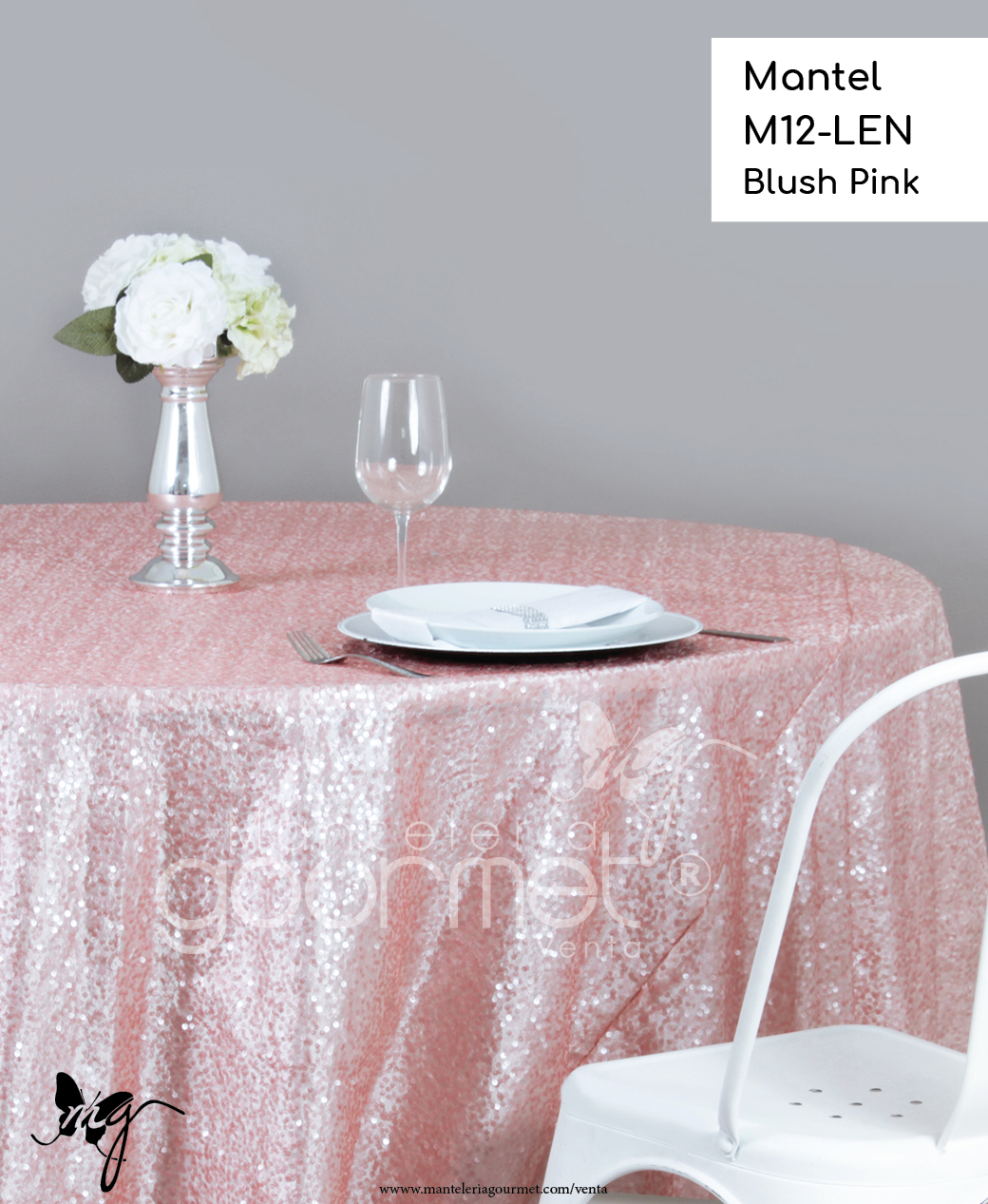 Mantel M12-LEN Blush Pink – Mantelería Gourmet®