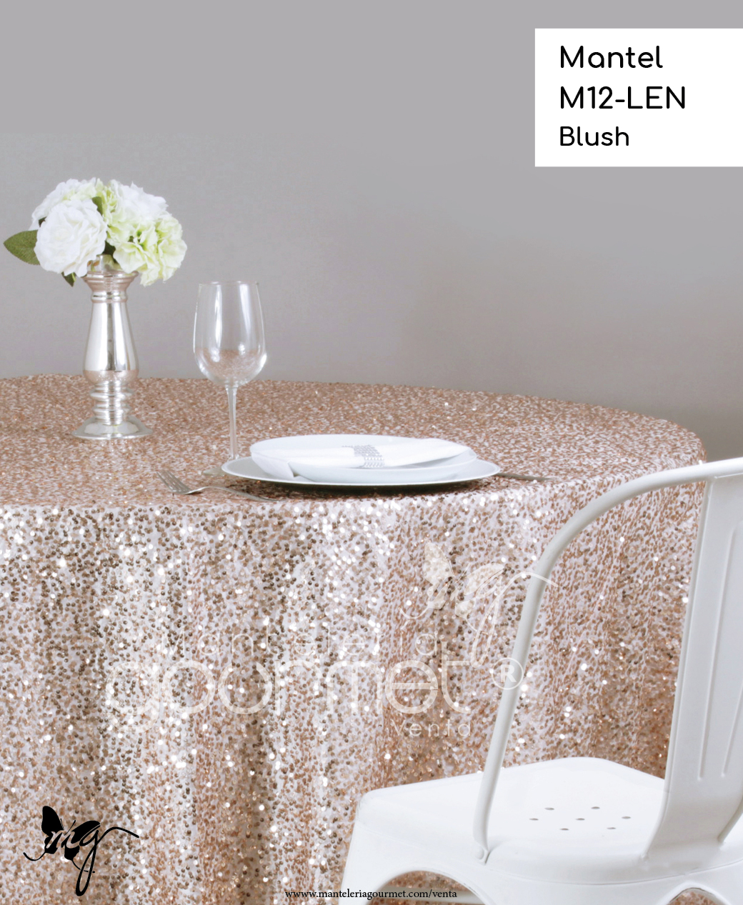 Mantel M12-LEN Blush – Mantelería Gourmet®