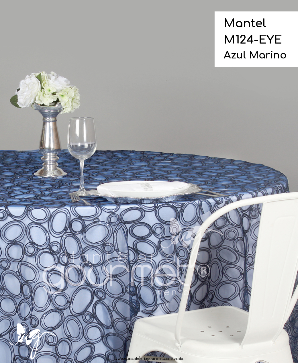 Mantel M124-EYE Azul Marino – Mantelería Gourmet®