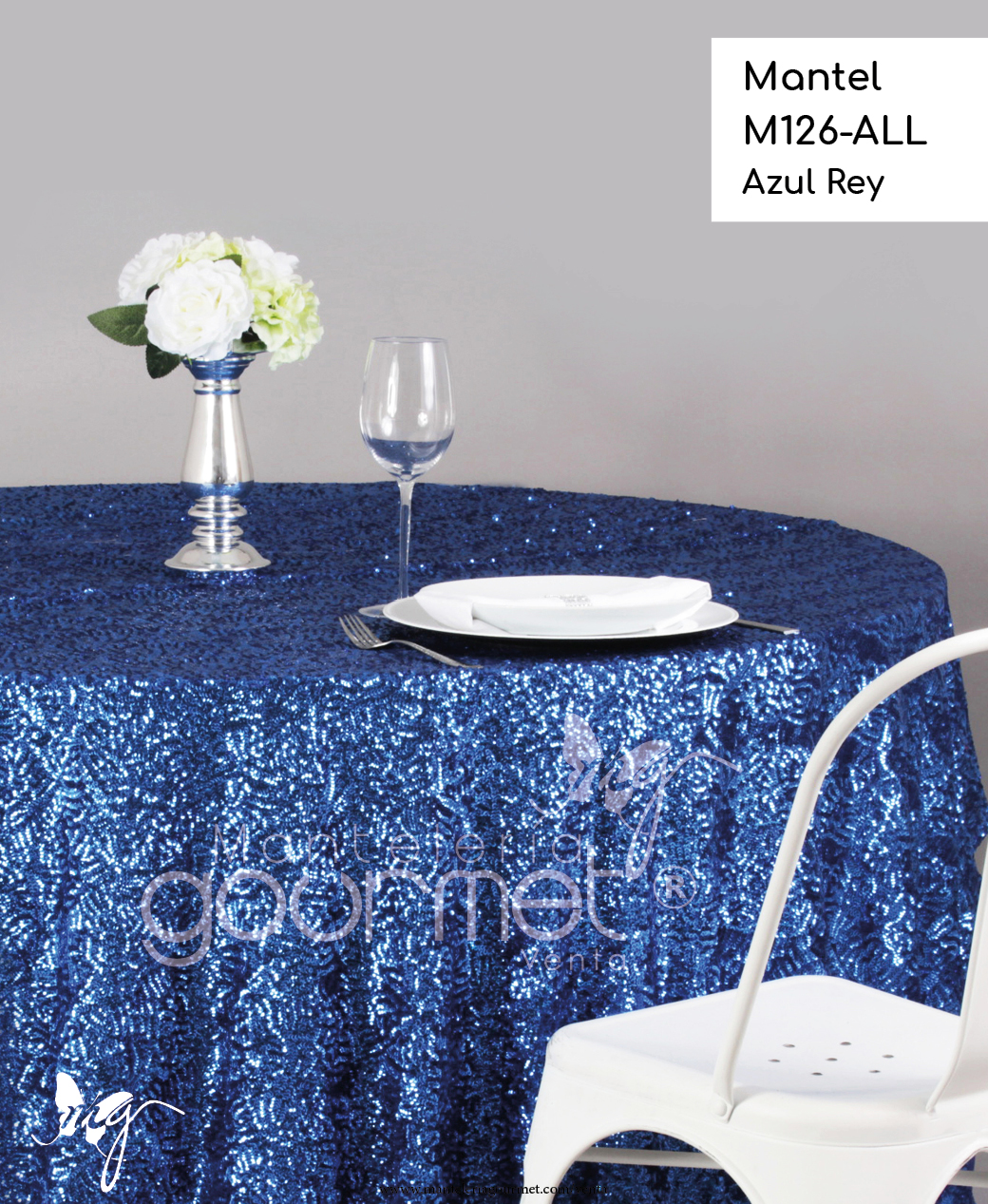 Mantel M126-ALL Azul Rey – Mantelería Gourmet®