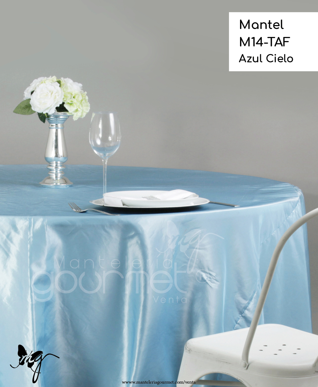 Mantel M14-TAF Azul Cielo – Mantelería Gourmet®