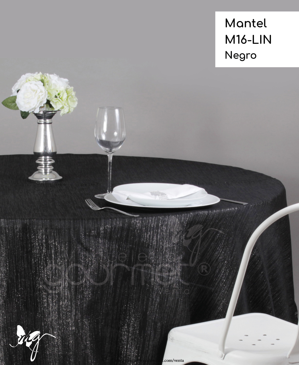 Mantel M16-LIN Negro – Mantelería Gourmet®