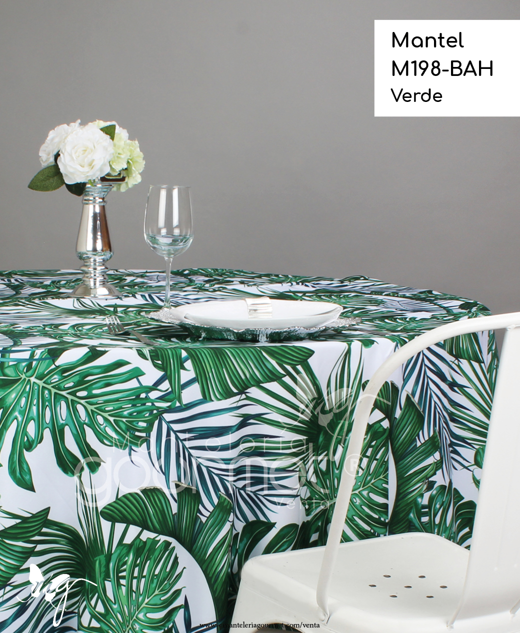 Mantel M198-BAH Verde – Mantelería Gourmet®