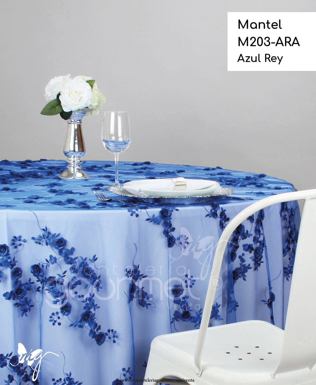 Mantel M203-ARA Azul Rey – Mantelería Gourmet®