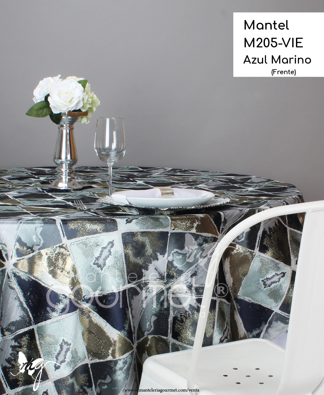 Mantel M205-VIE Azul Marino – Mantelería Gourmet®