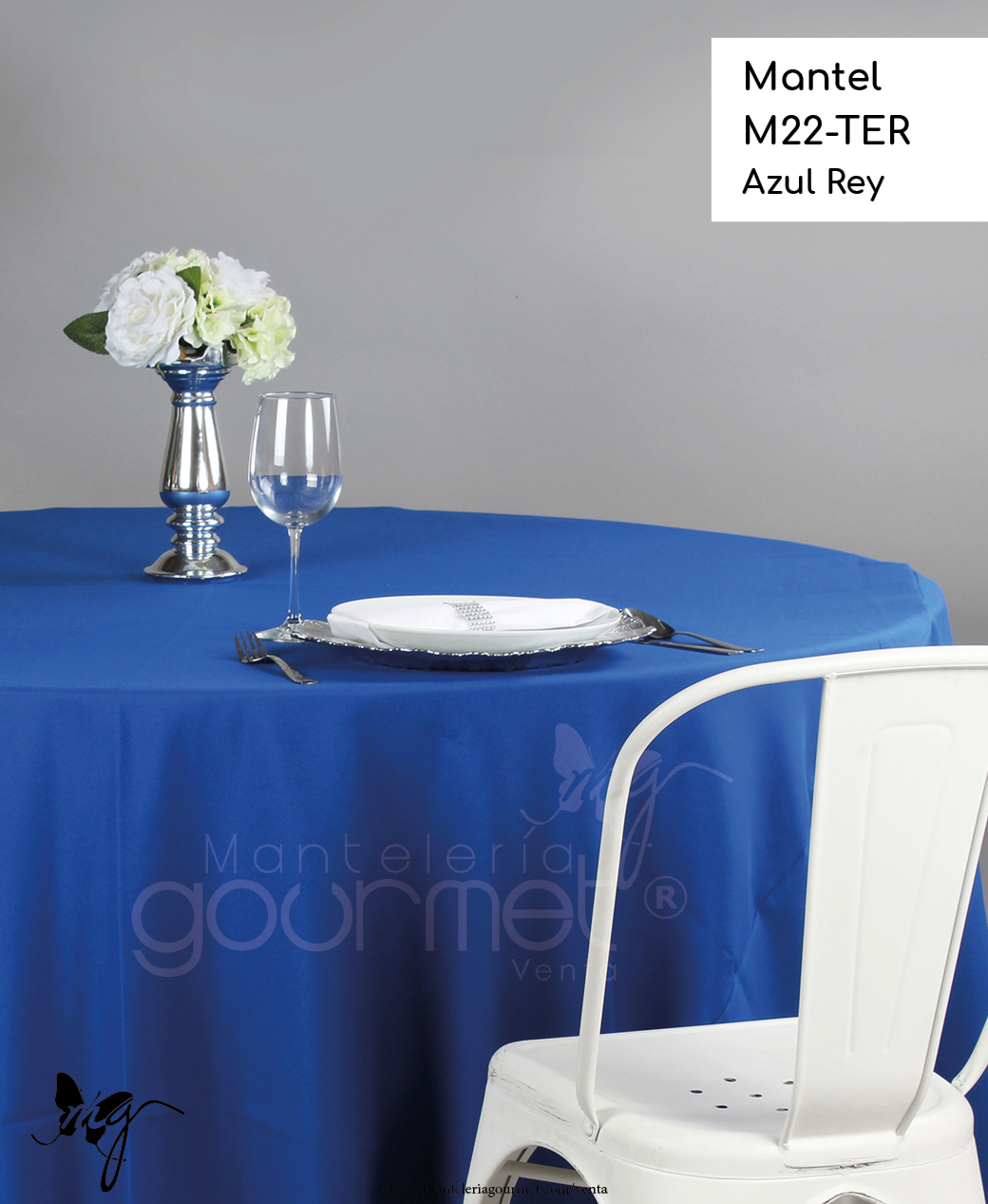 Mantel M22-TER Azul Rey – Mantelería Gourmet®