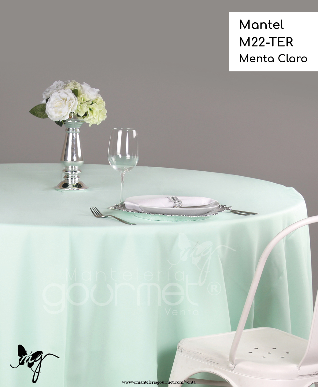 Mantel M22-TER Menta Claro – Mantelería Gourmet®