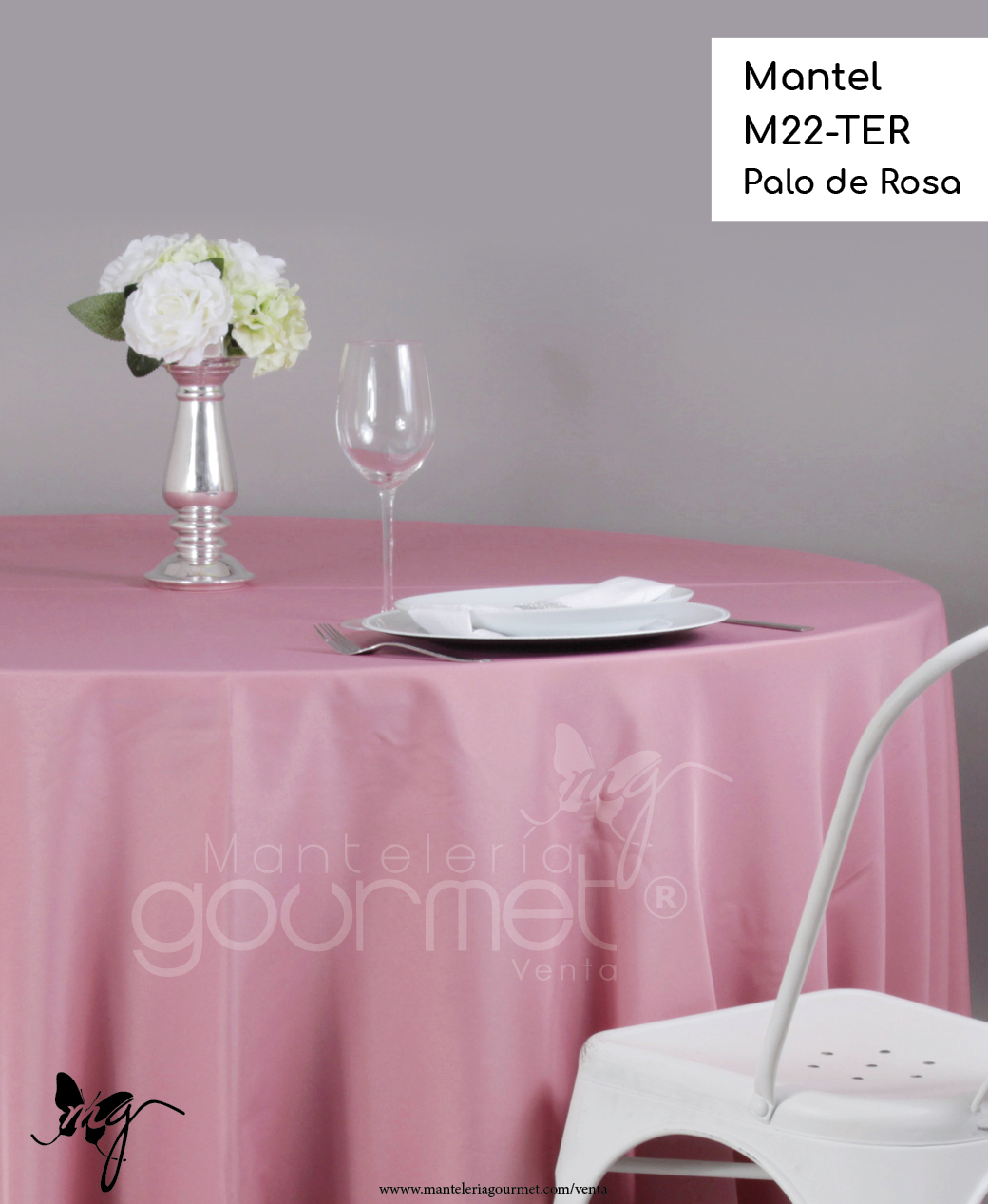 Mantel M22-TER Palo de Rosa – Mantelería Gourmet®