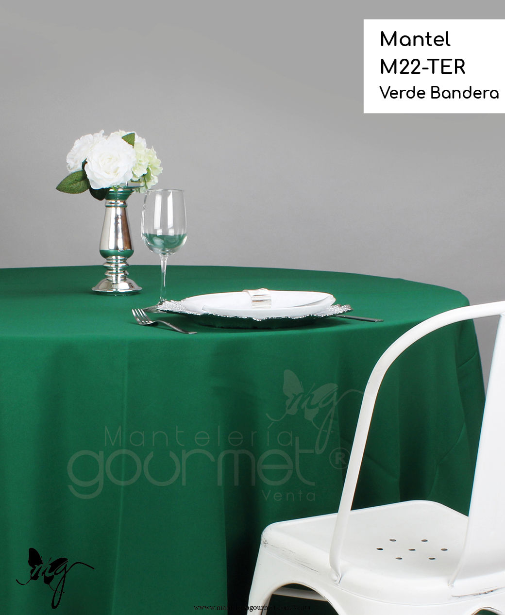 Mantel M22-TER Verde Bandera – Mantelería Gourmet®