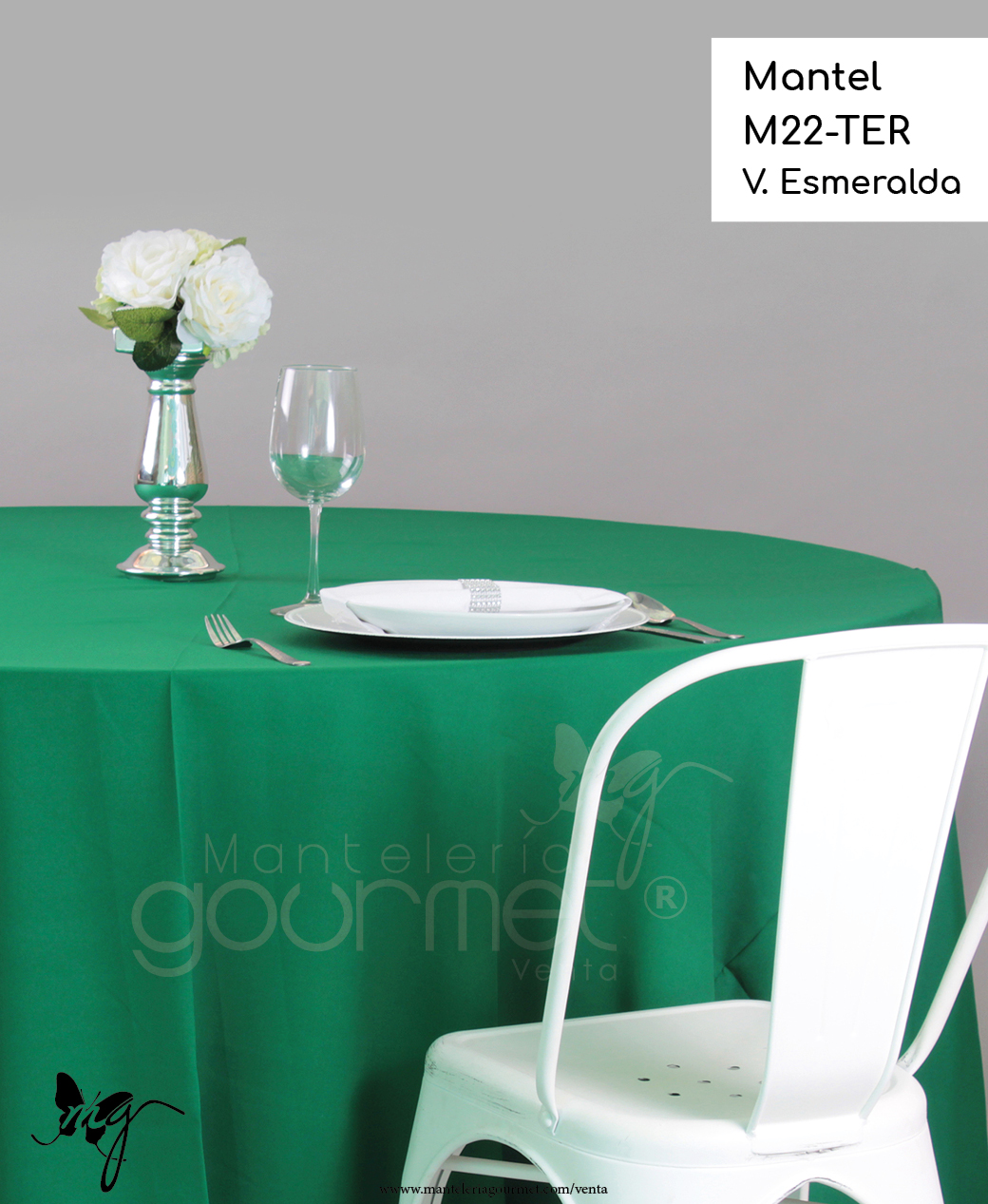 Mantel M22-TER Verde Esmeralda – Mantelería Gourmet®