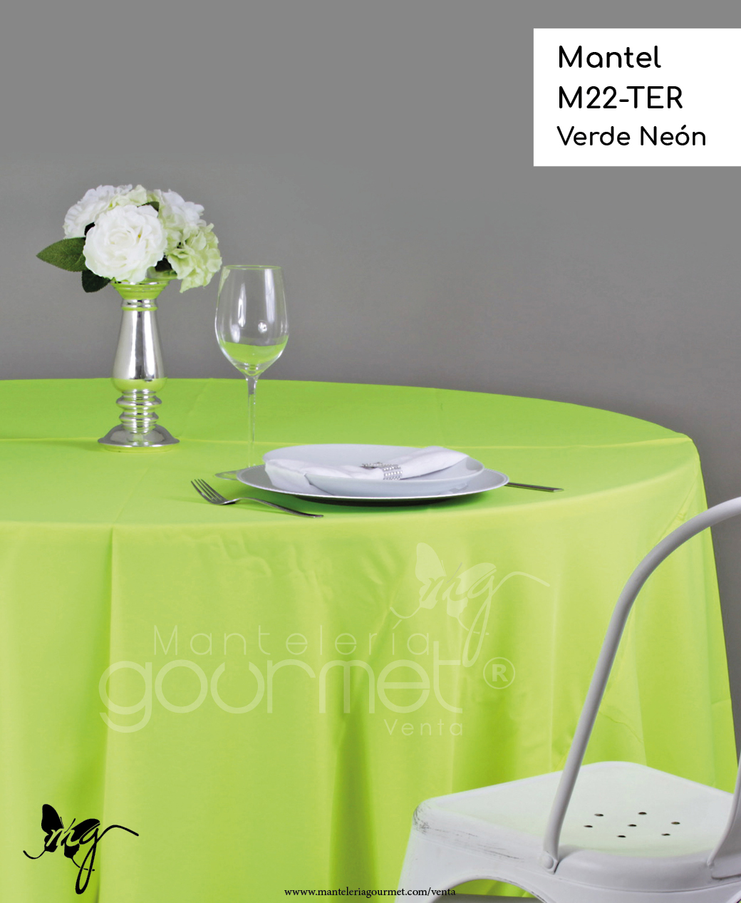 Mantel M22-TER Verde Neon – Mantelería Gourmet®