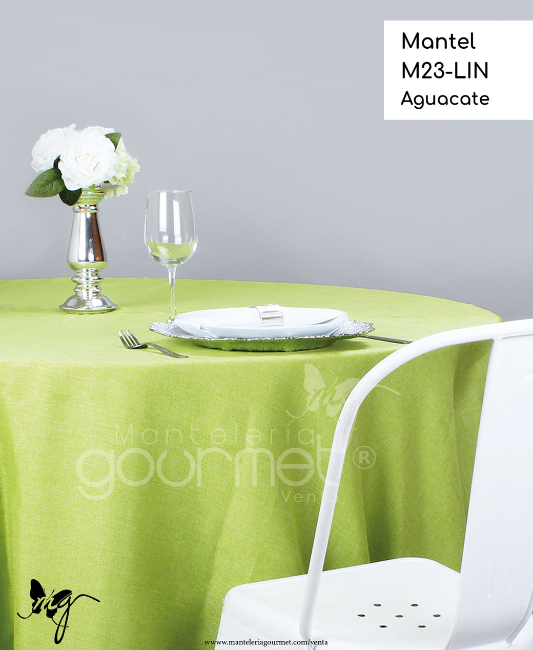 Mantel M23-LIN Aguacate – Mantelería Gourmet®