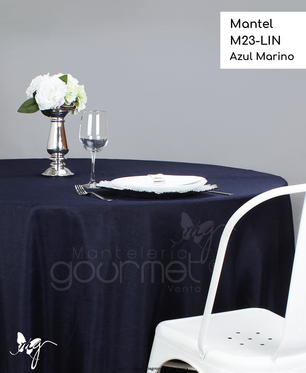 Mantel M23-LIN Azul Marino – Mantelería Gourmet®