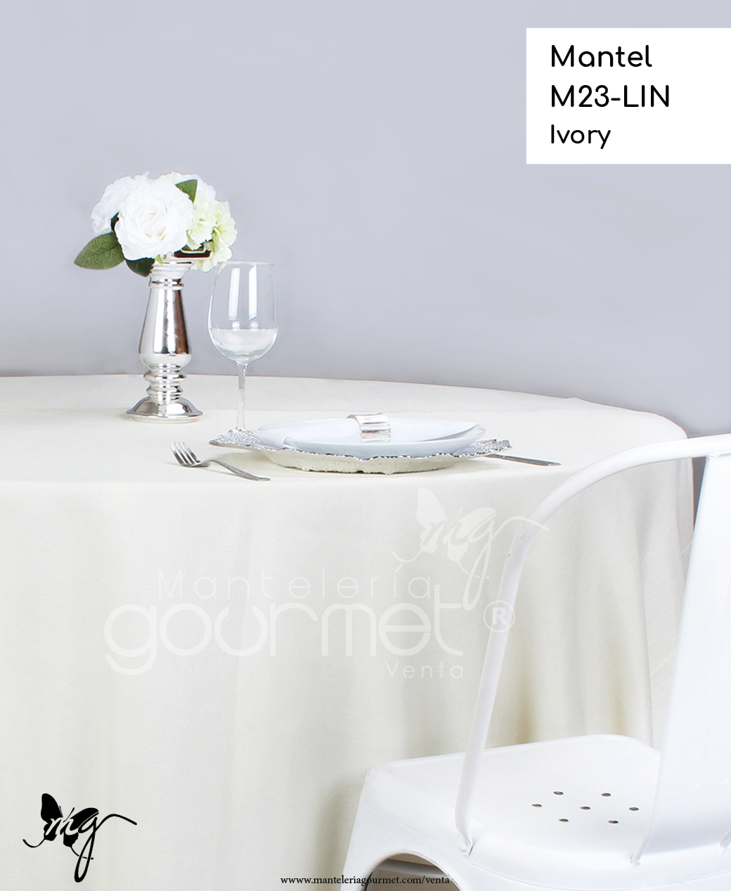 Mantel M23-LIN Ivory – Mantelería Gourmet®