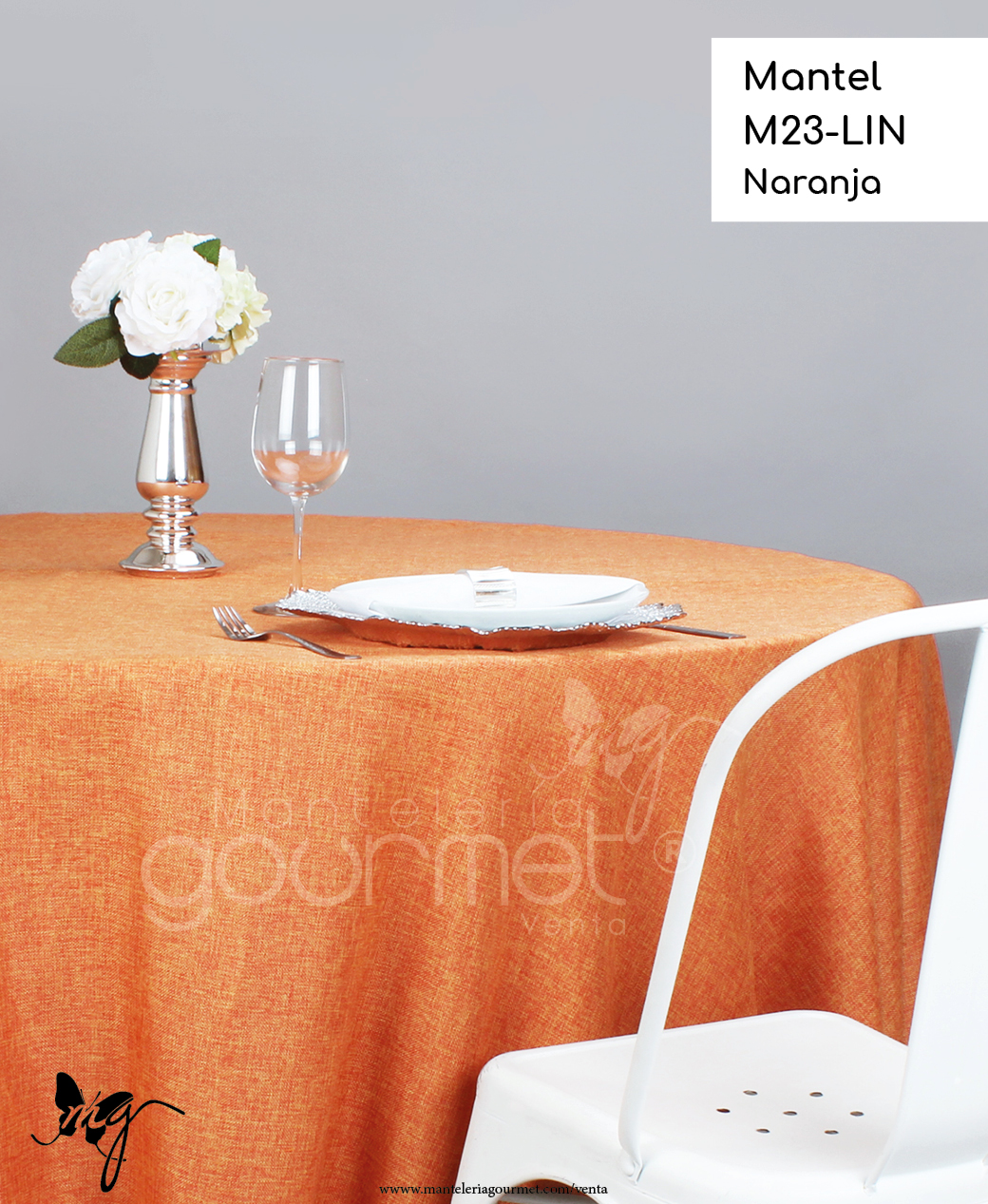 Mantel M23-LIN Naranja – Mantelería Gourmet®