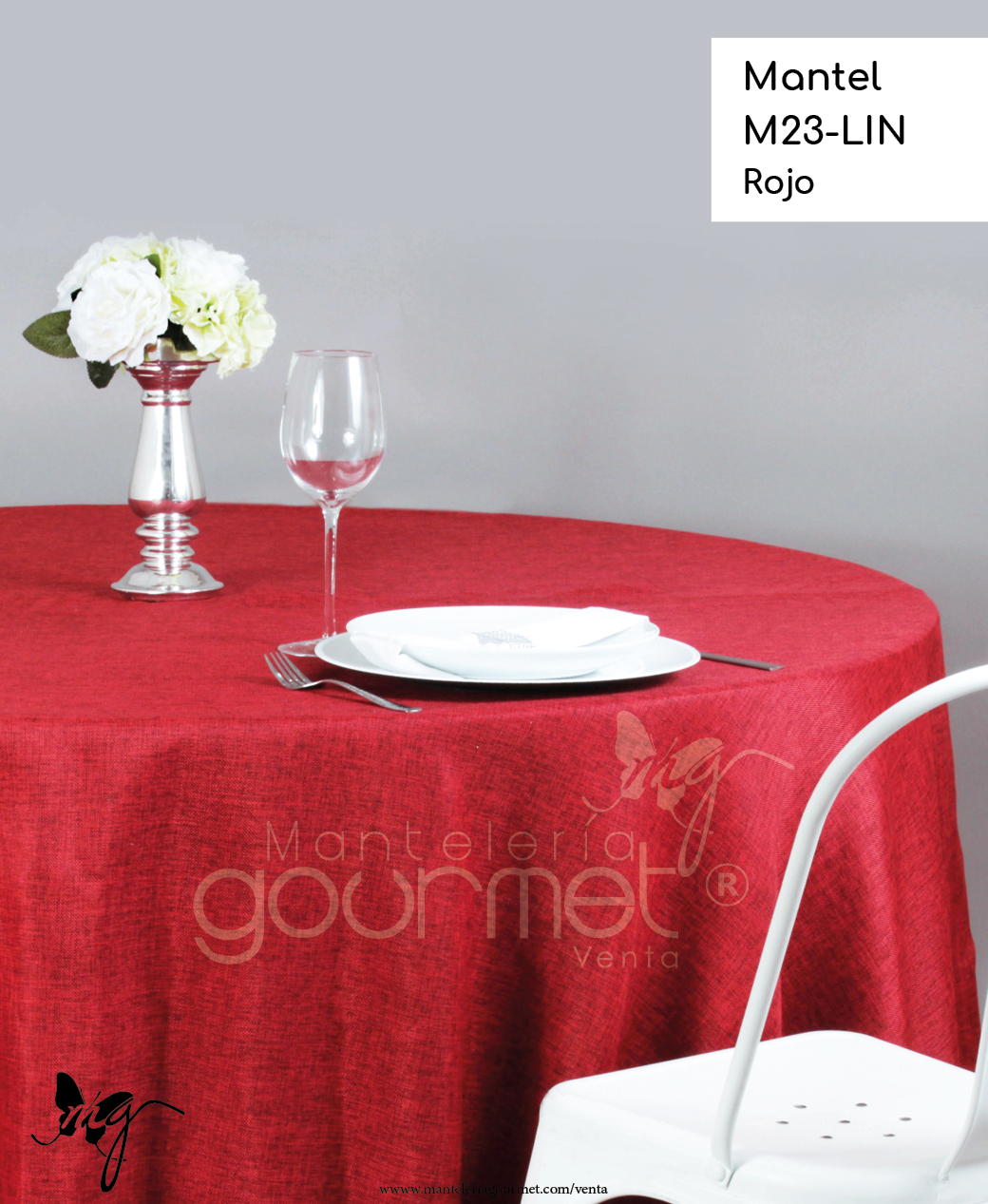 Mantel M23-LIN Rojo – Mantelería Gourmet®