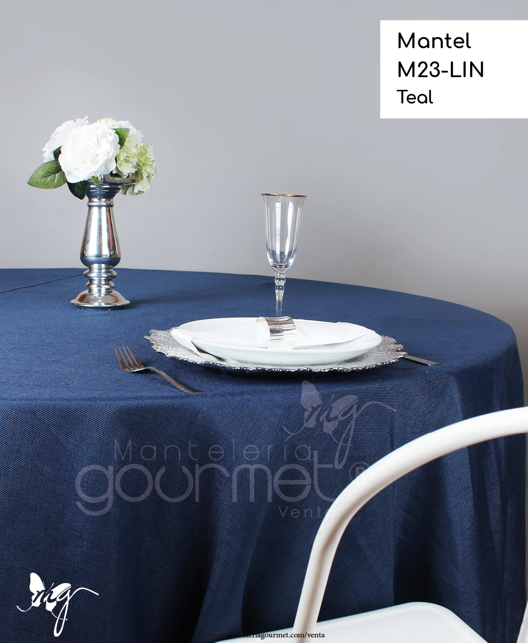 Mantel M23-LIN Teal – Mantelería Gourmet®