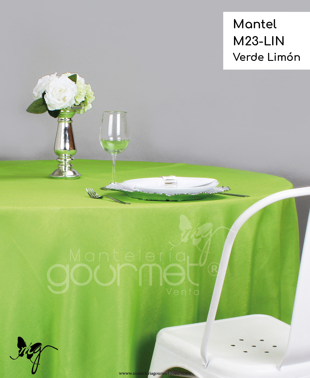 Mantel M23-LIN Verde Limón – Mantelería Gourmet®