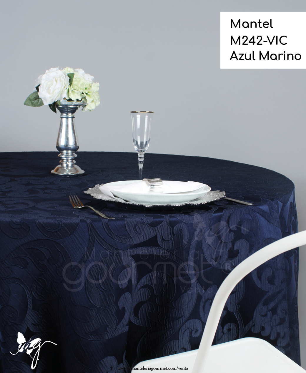 Mantel M242-VIC Azul Marino – Mantelería Gourmet®