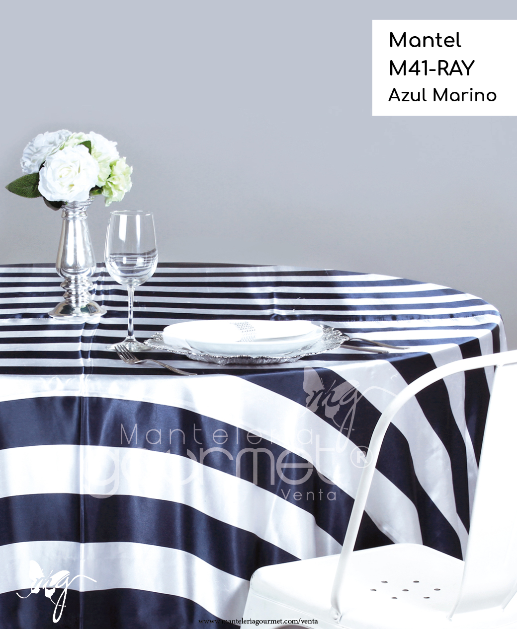 Mantel M41-RAY Azul Marino – Mantelería Gourmet®