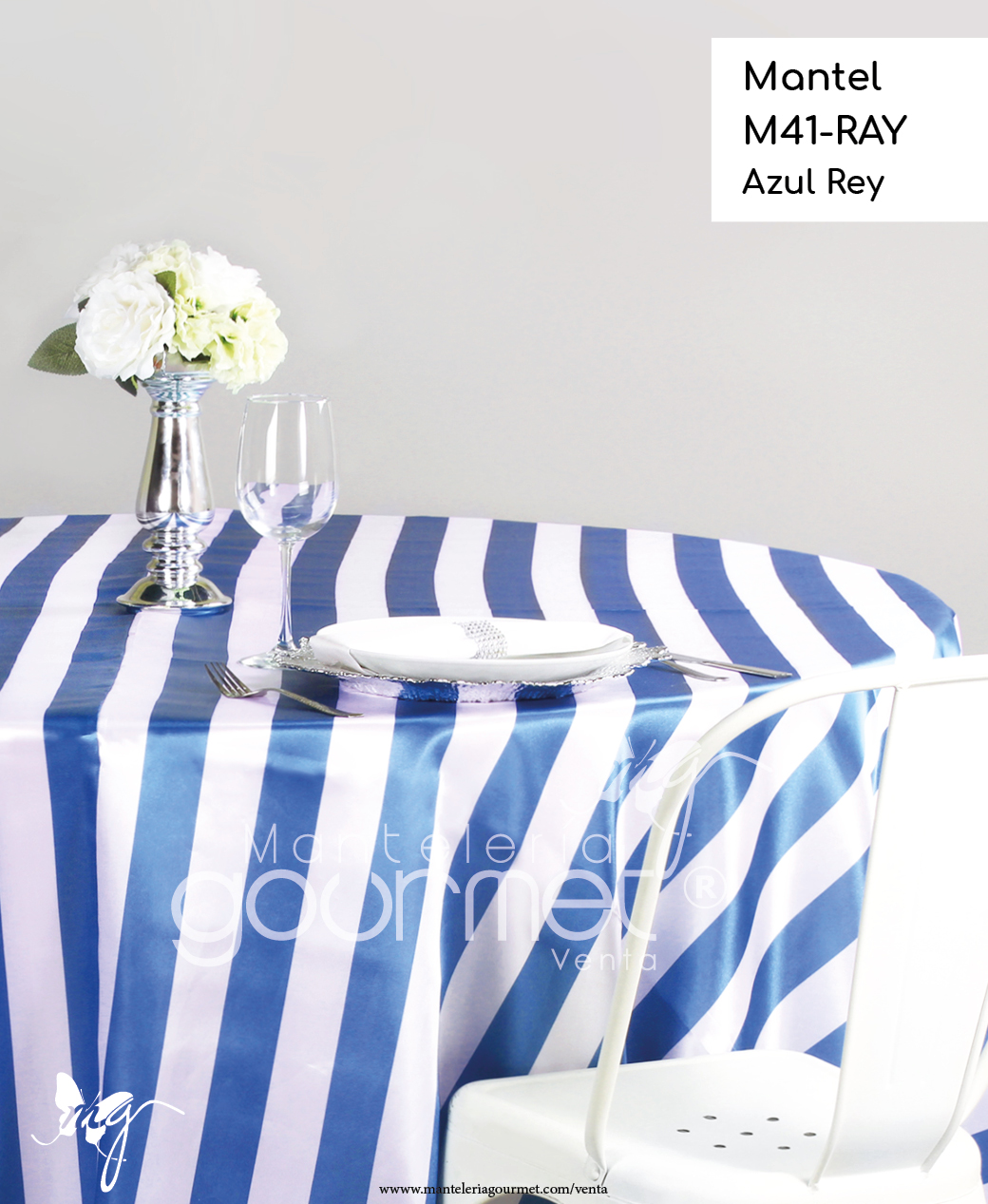 Mantel M41-RAY Azul Rey – Mantelería Gourmet®