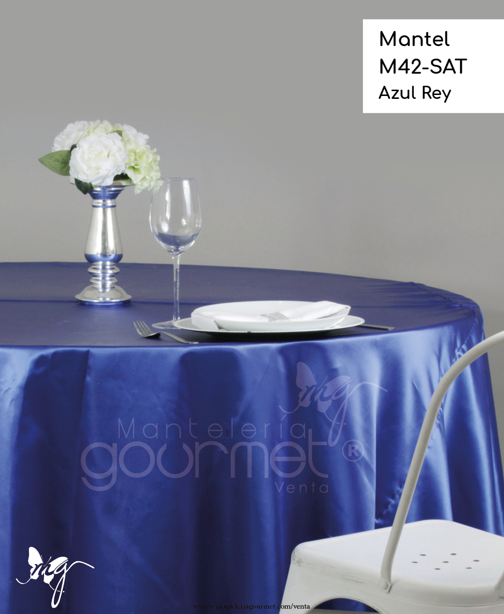 Mantel M42-SAT Azul Rey – Mantelería Gourmet®