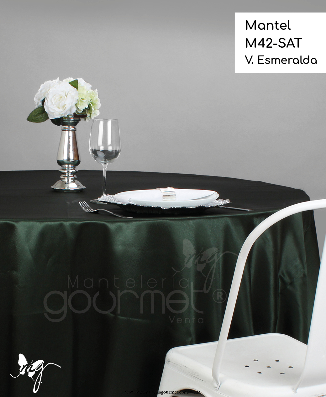Mantel M42-SAT Verde Esmeralda – Mantelería Gourmet®