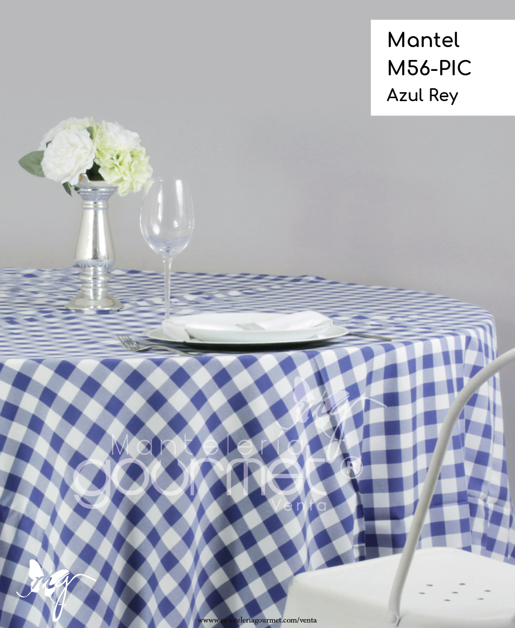 Mantel M56-PIC Azul Rey – Mantelería Gourmet®