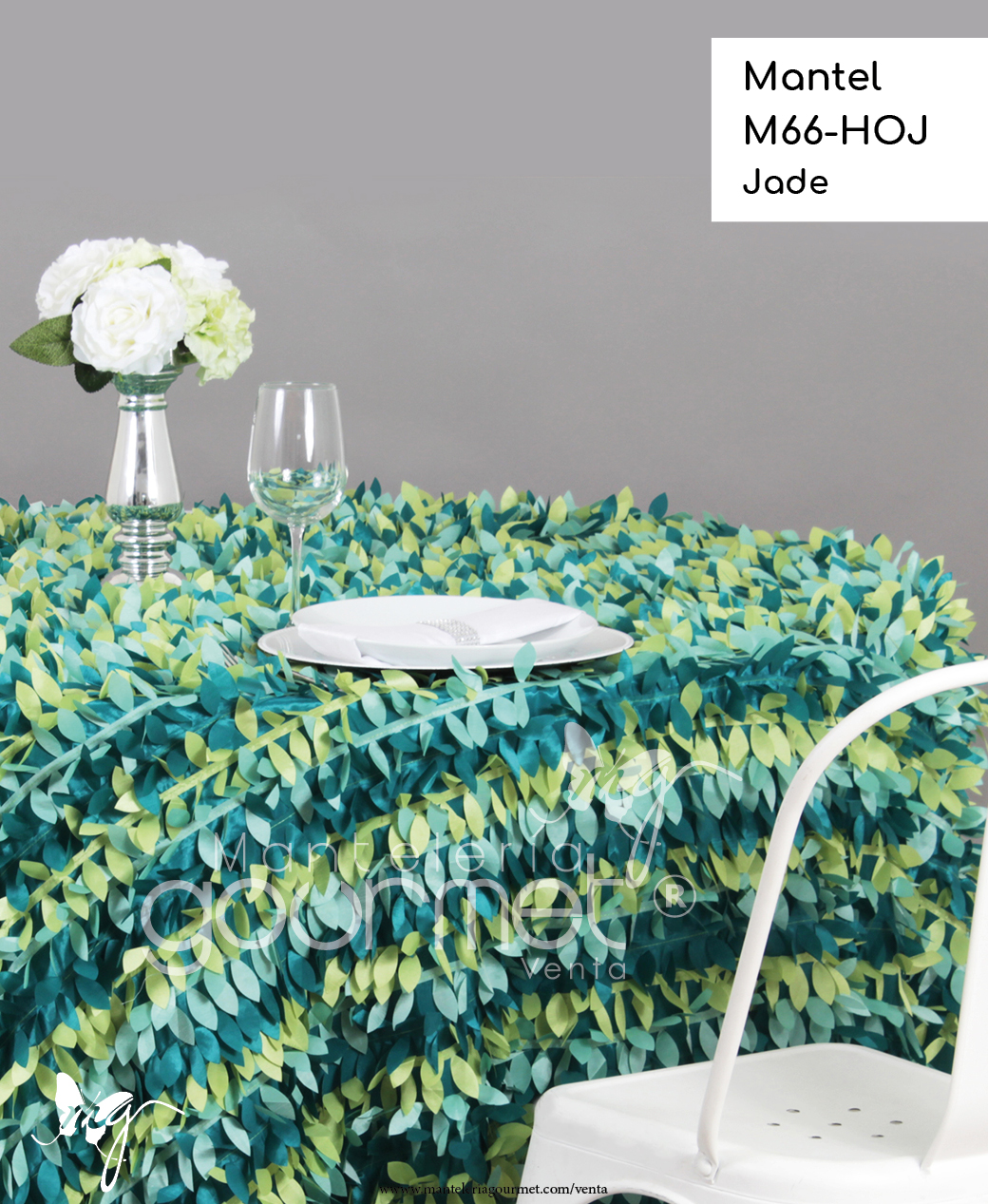 Mantel M66-HOJ Jade – Mantelería Gourmet®