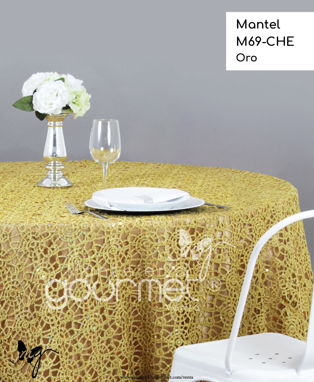 Mantel M69-CHE Oro – Mantelería Gourmet®
