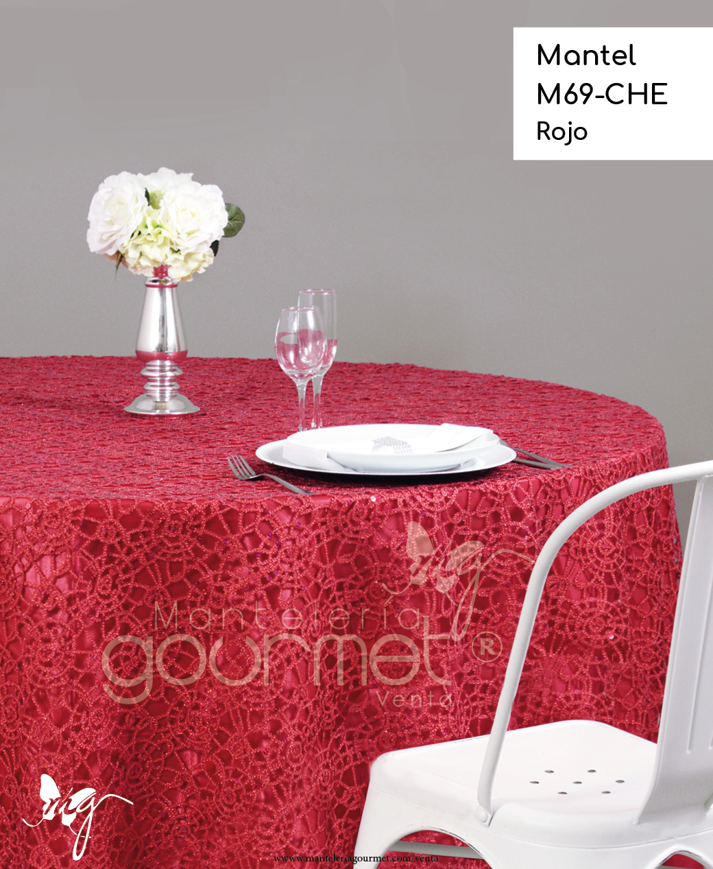 Mantel M69-CHE Rojo – Mantelería Gourmet®